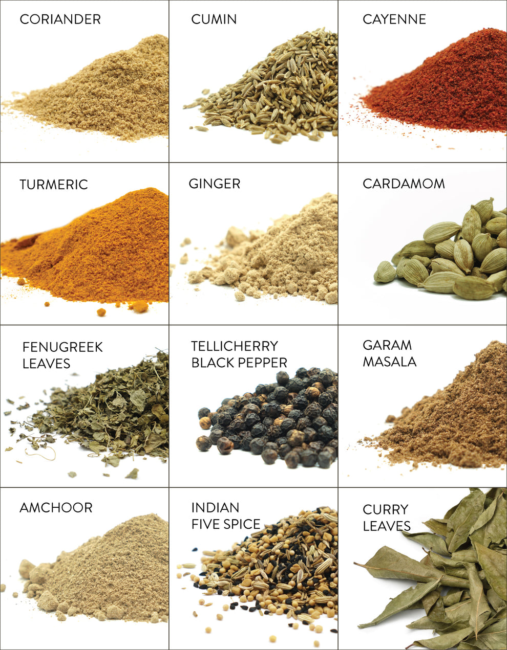 Fill Up Your Spice Box, Indian Spice Set, 12-Pack Pouches