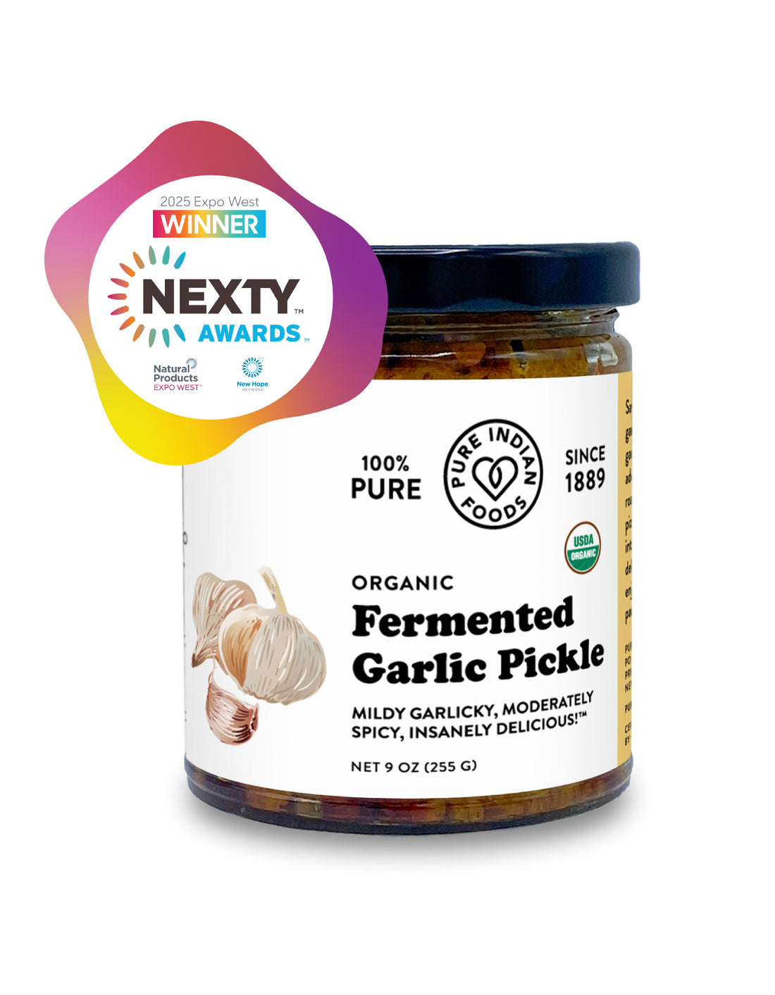Indian Garlic Pickle (Garlic Achaar), Certified Organic - 9 oz