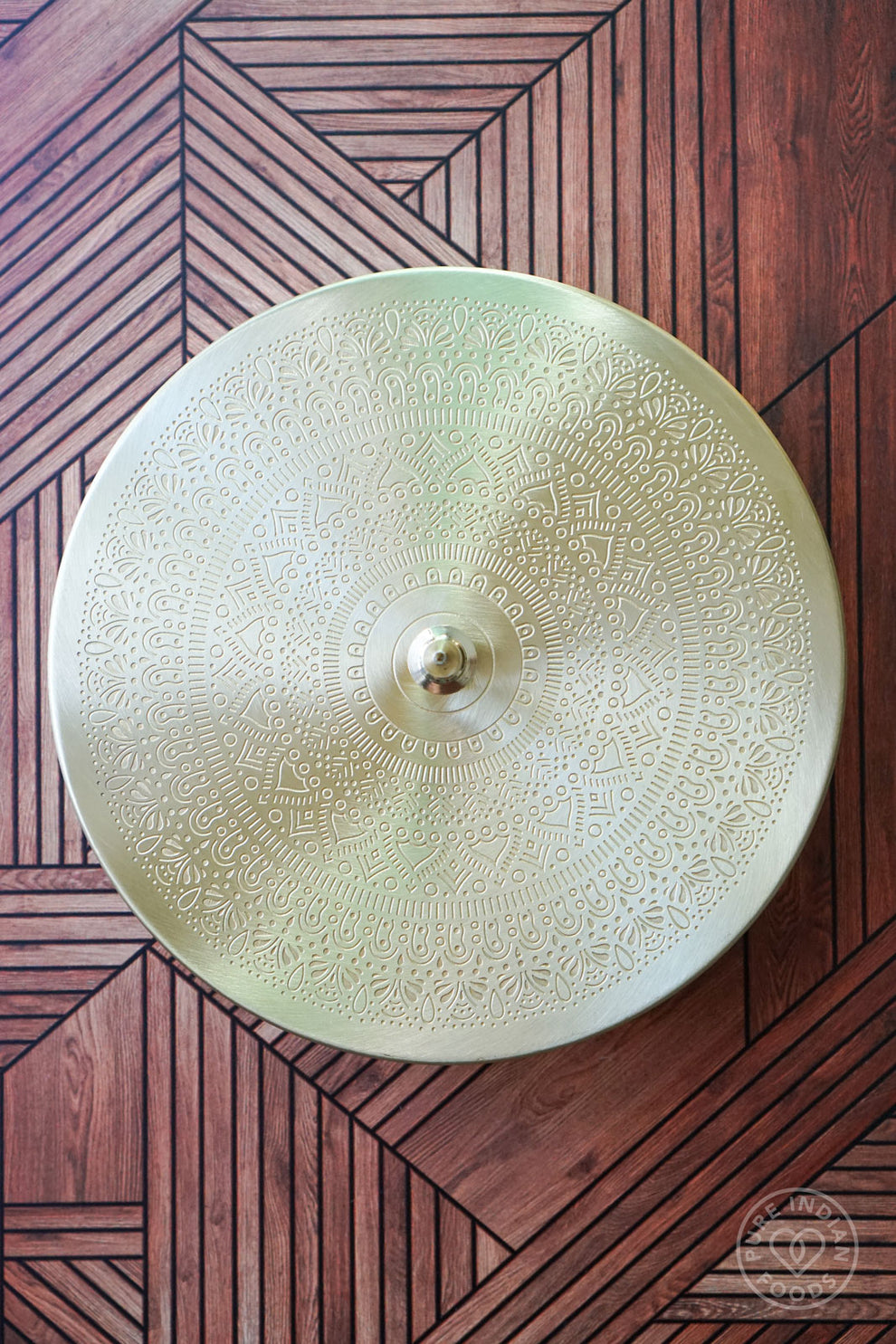 Gold Mandala Indian Spice Box, Solid Brass, Handmade