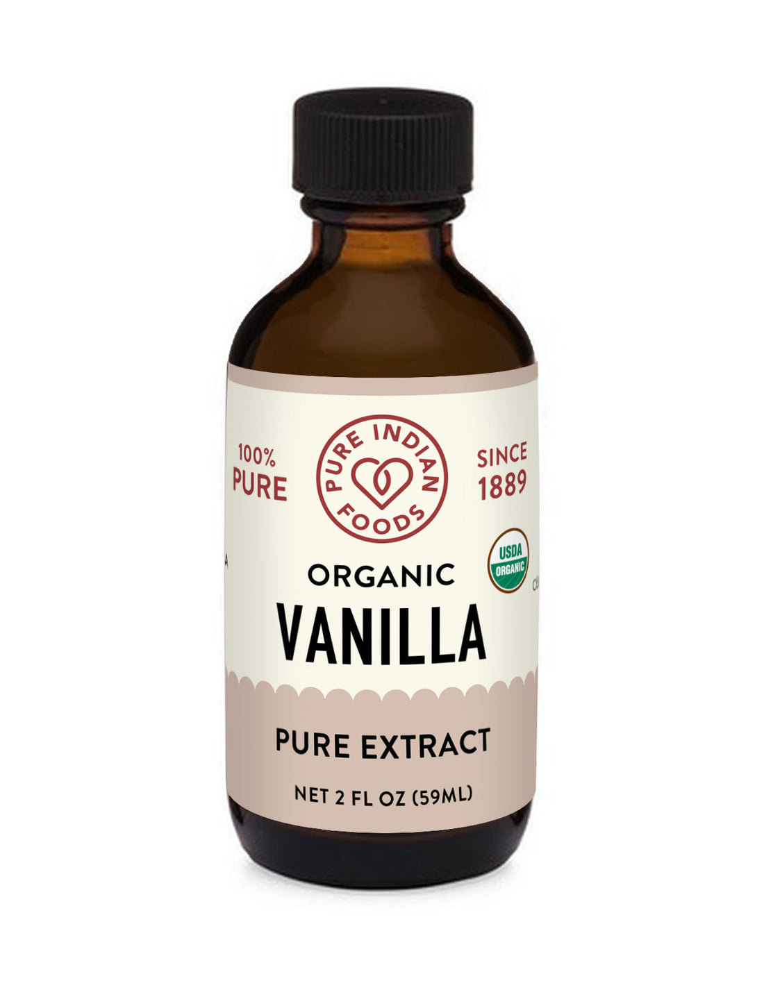 Vanilla Pure Extract, Certified Organic - 2 fl oz – Pure Indian Foods