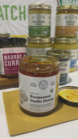 Indian Garlic Pickle (Garlic Achaar), Certified Organic - 9 oz